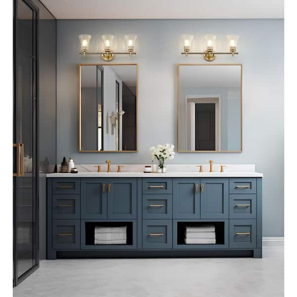 Filament Design Belle 24 in. 3 Light Modern Gold Vanity Light with ...