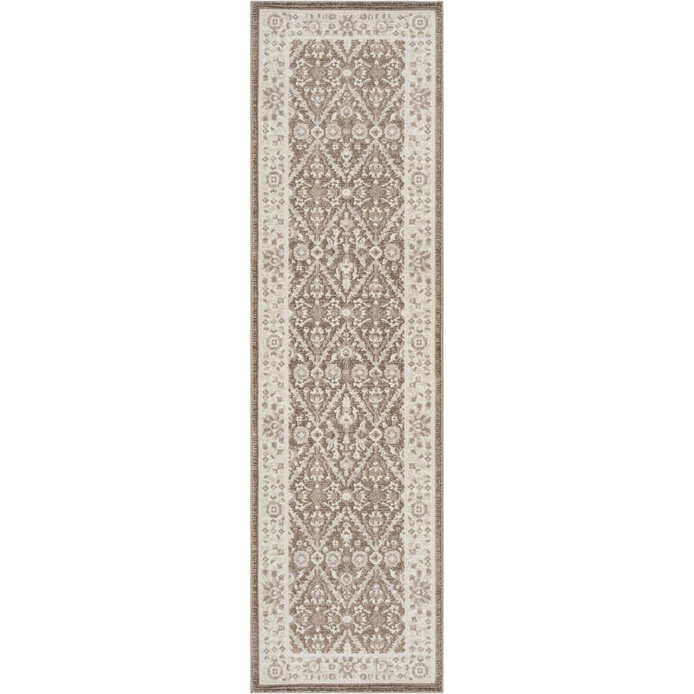 Nourison Renewed Ivory Mocha 2 ft. x 8 ft. Distressed Traditional ...