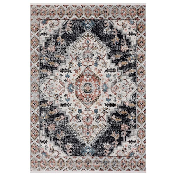 Abani Azure Beige 8 ft. 11 in. x 12 ft. Oriental and Vintage ...