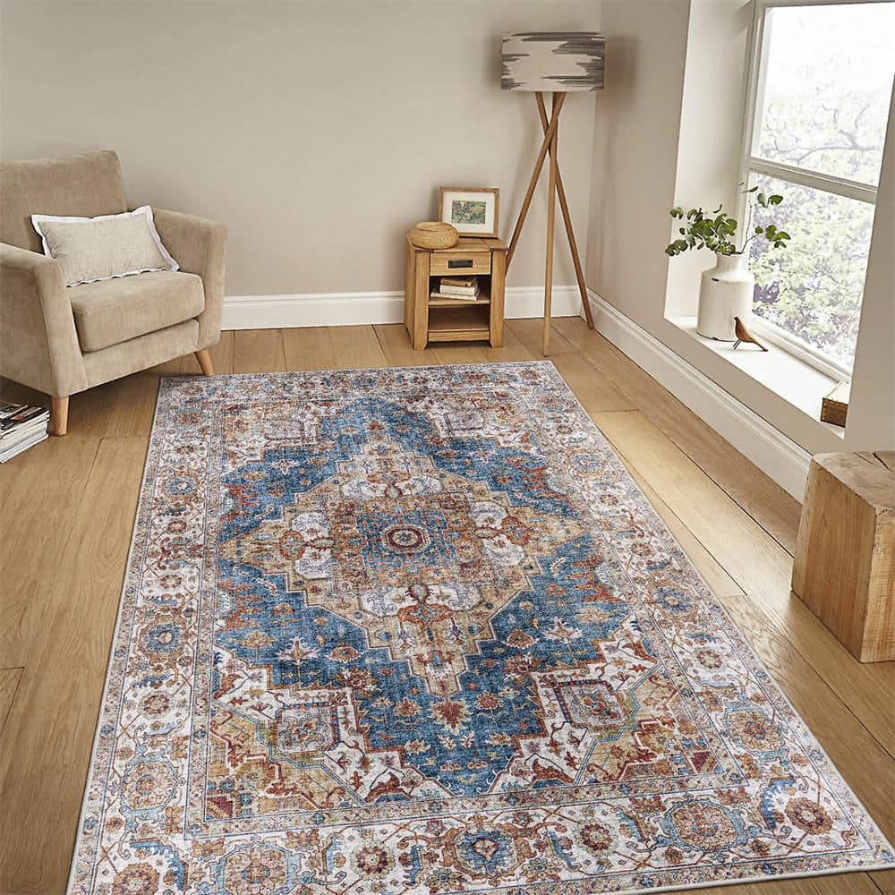 Kahomvis Area Rug 5x7 Vintage Bohemia Large Persian Non-slip Washable ...