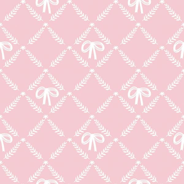 Veer Decor Heirloom Bow Trellis Pink Peel and Stick Wallpaper 8335-AH3 ...
