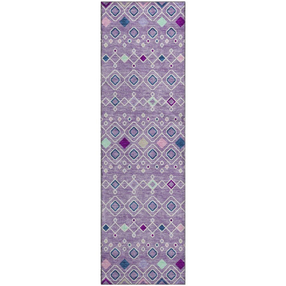 Addison Rugs Mayfield Premium Machine Washable Abstract AMF938 Lavender ...