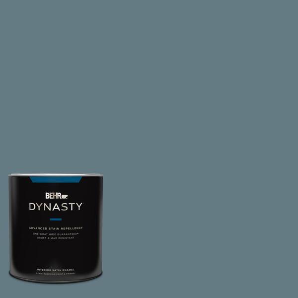 BEHR DYNASTY 1 qt. #540F-5 Smokey Blue Satin Enamel Interior Stain ...