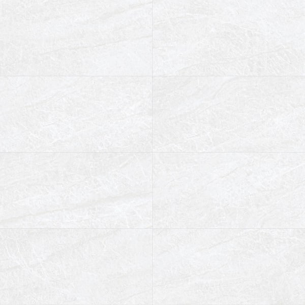 Jeffrey Court Taj Mahal Ivory 24 in. x 48 in. Polished Porcelain Marble ...