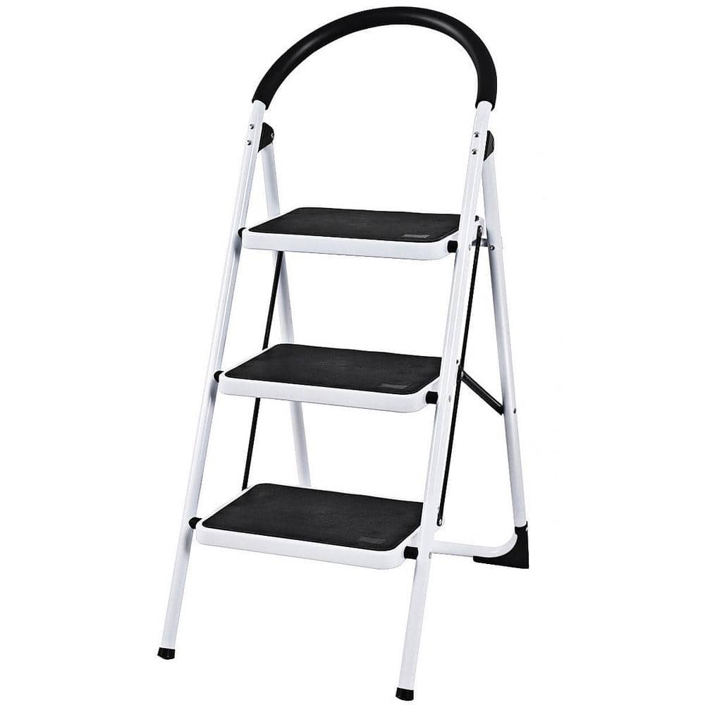 ANGELES HOME 3.54 ft. Metal Step Ladder, 330 lbs. Load Capacity, 5 ft ...