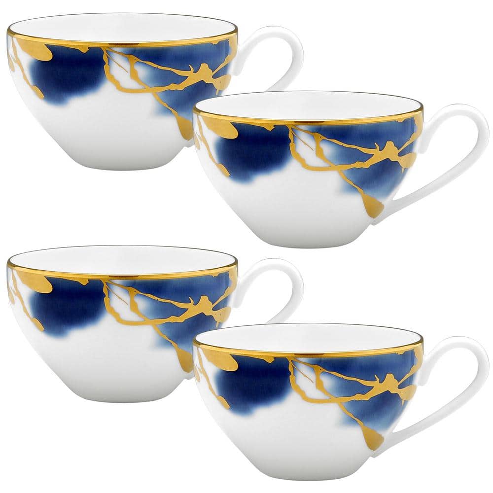 Noritake Jubilant Days Gold 7 fl. oz. (Gold) Porcelain Tea Cups, (Set ...