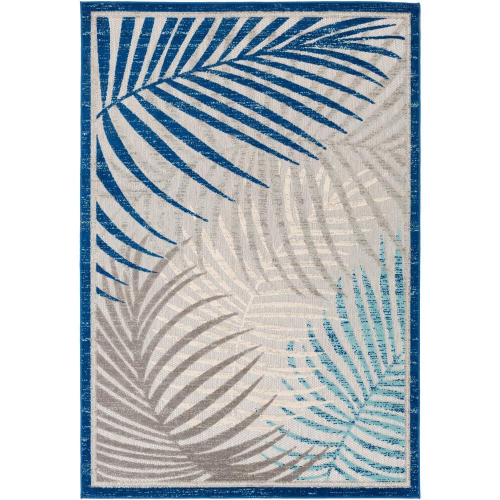 Livabliss Guinevere Aqua 8 ft. 10 in. x 12 ft. Indoor/Outdoor Area Rug ...