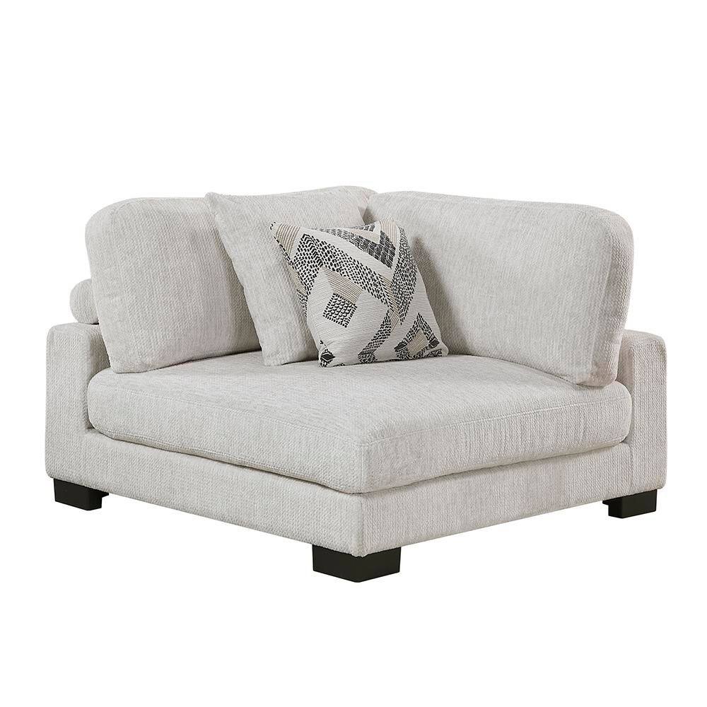 Lazzara Beane Beige Textured Microfiber Arm Chair 9555BEG-CR - The Home ...