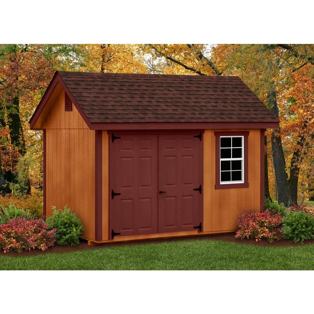 YardCraft Fairmont 12 ft. W x 8 ft. D Wood Storage Shed Kit With Floor ...