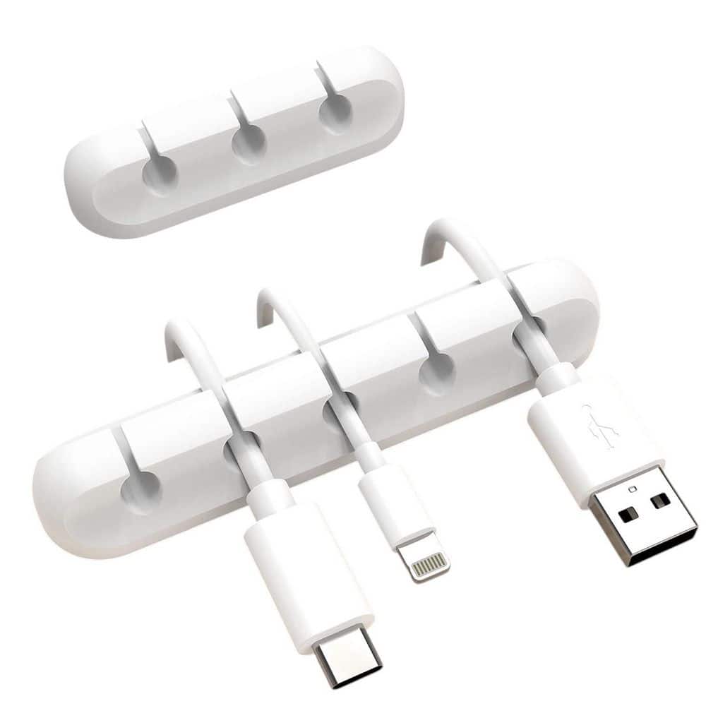 Yichuhaoxi White Cable Clips Cord Organizer Management USB Cable Holder Wire Organizer 2 Packs ...