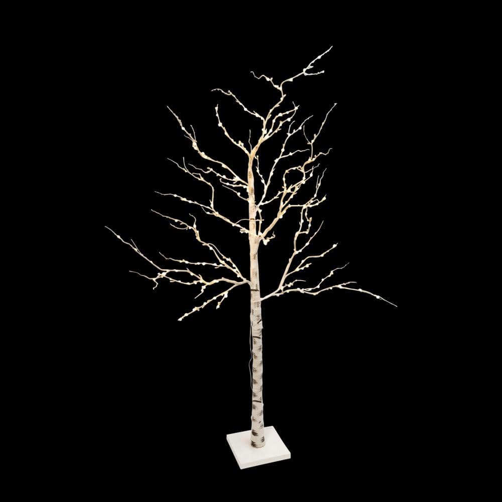 GERSON INTERNATIONAL 6.89 ft. Tall Electric Lighted Birch Tree with 250 ...
