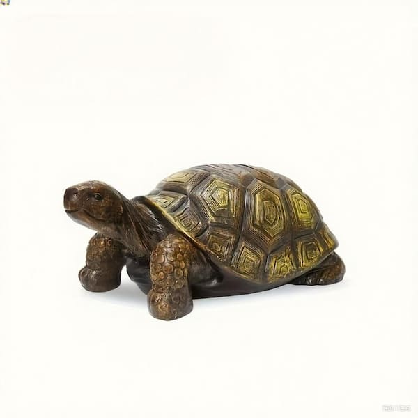 21.3 in. Realistic Resin Turtle Statue Garden Sculpture with Intricate ...