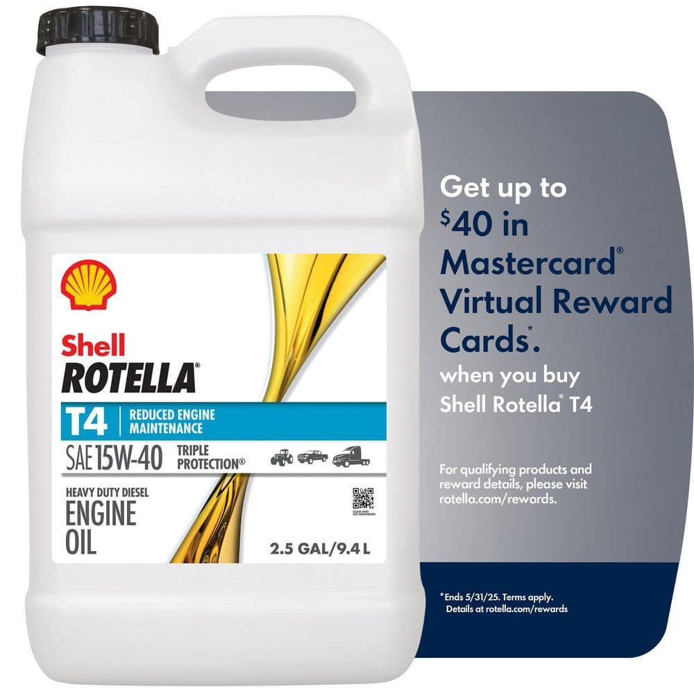 Shell Rotella T4 Triple Protection SAE 15W-40 Diesel Motor Oil 2.5 Gal ...