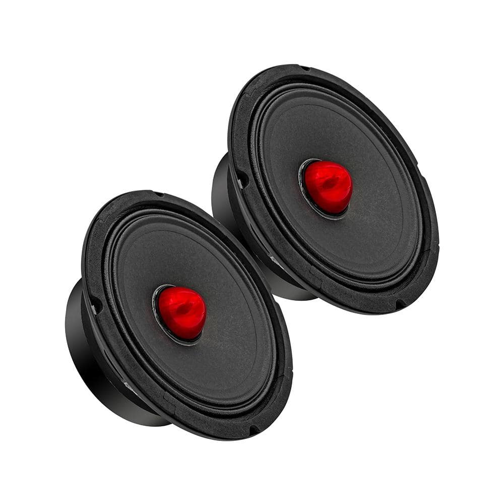 Lukyamzn 6.5 in. Mid-Range Red Aluminium Bullet Pro Audio Car Speaker ...