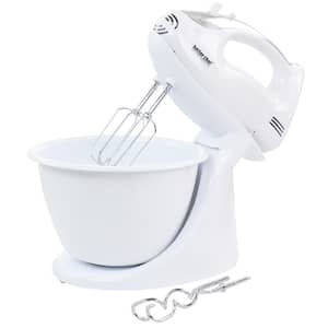 Better Chef 5-Speed 150-Watt White Hand Mixer with Silver Accents ...