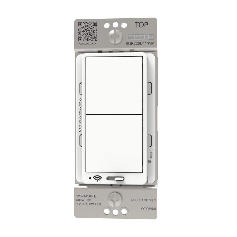 Square D X Series 15 Amp 600 Watt Single-Pole/3-Way Matter Smart Wi-Fi ...