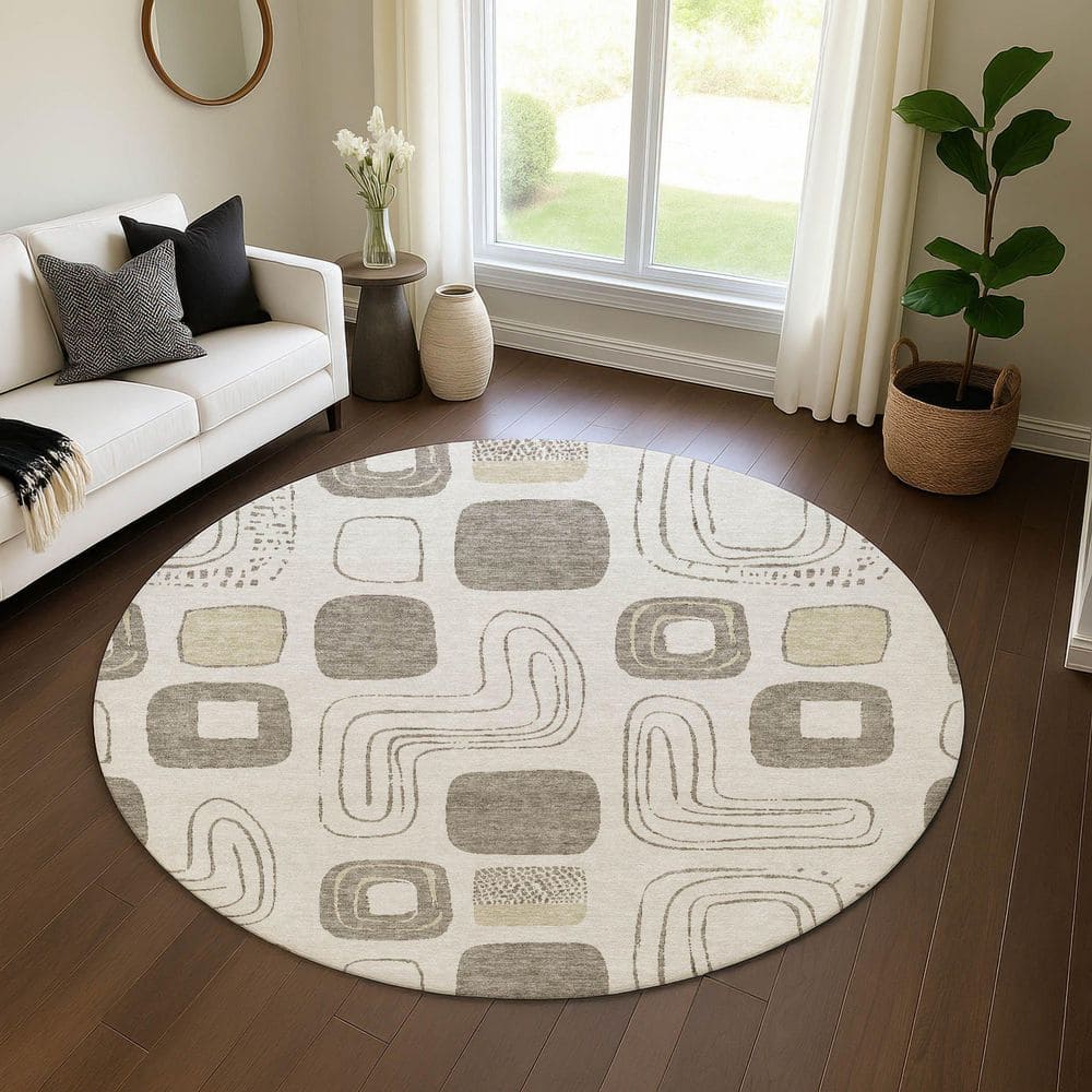 Addison Rugs Mayfield Premium Machine Washable Abstract AMF1670 Beige 8 ...