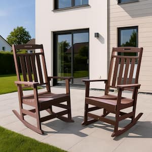 UPLAND Teak HDPE Plastic Outdoor Rocking Chair, Porch Deck Rocker YYRC ...