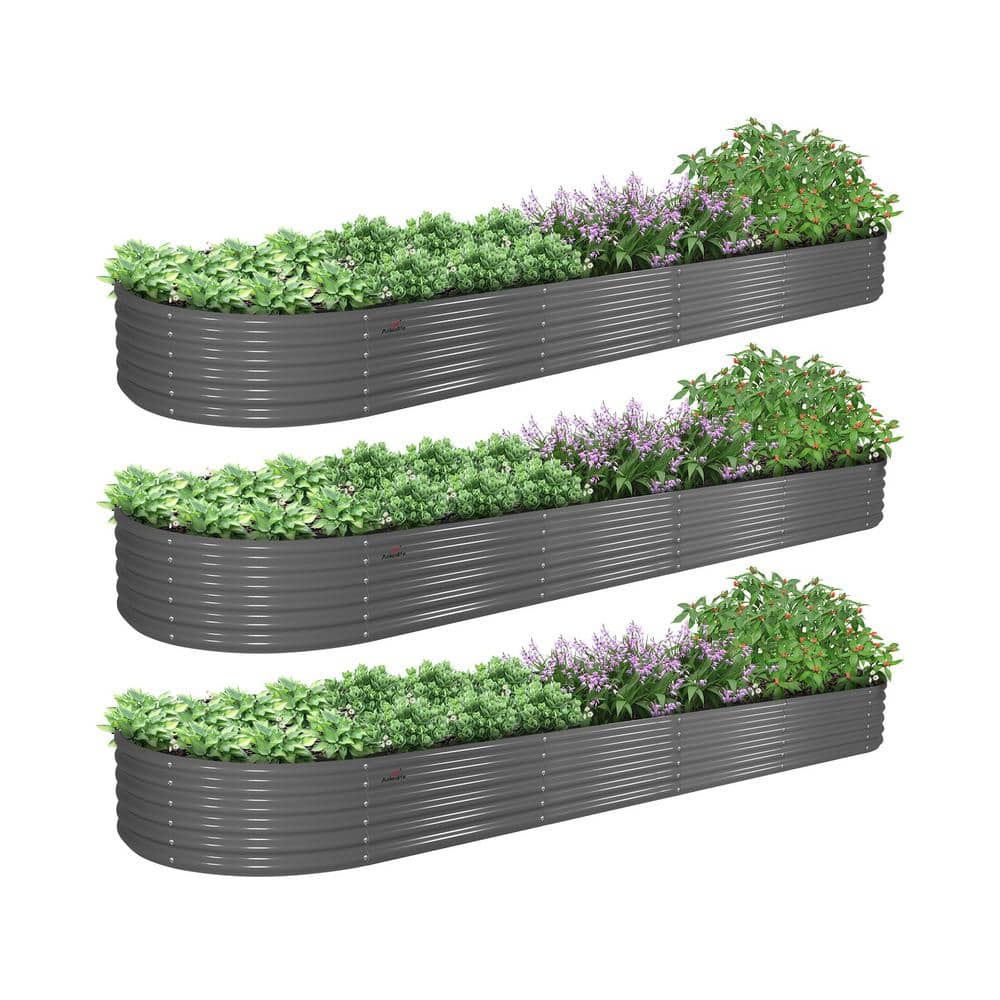 Runesay 12 ft. x 3 ft. x 1.5 ft. Outdoor Garden Oval Alloy Steel Quartz ...