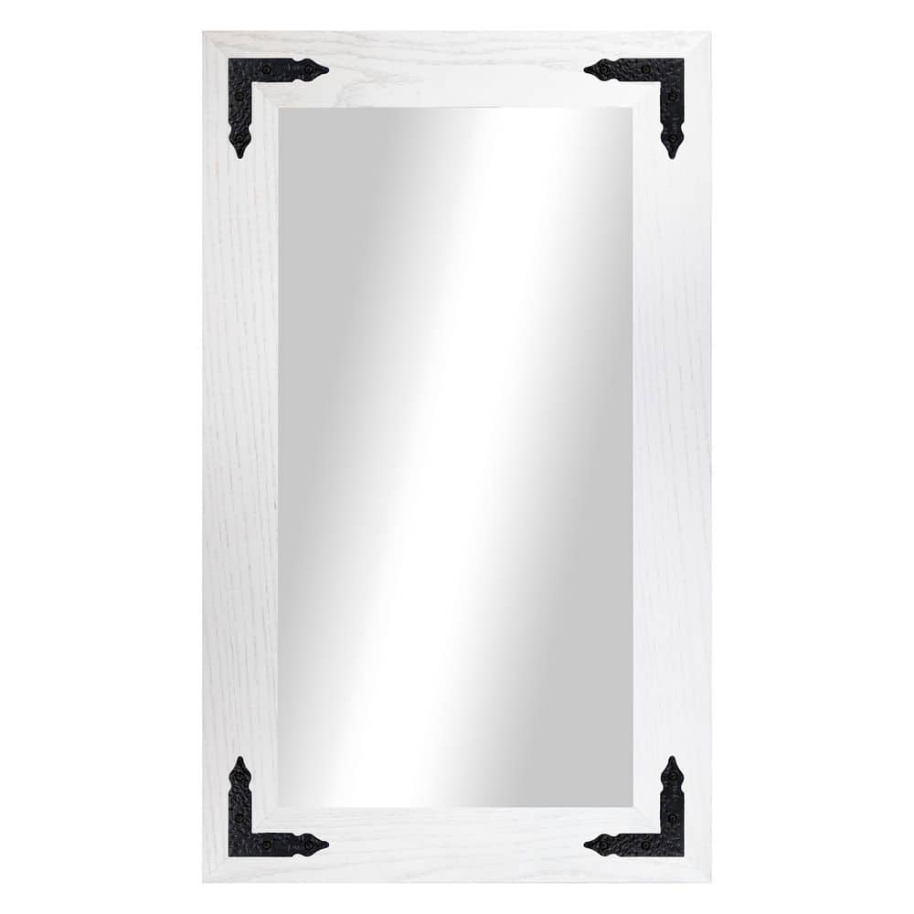 Rayne Mirrors (33 in. W x 22 in. H) White Hardwood Rectangle Mirror ...