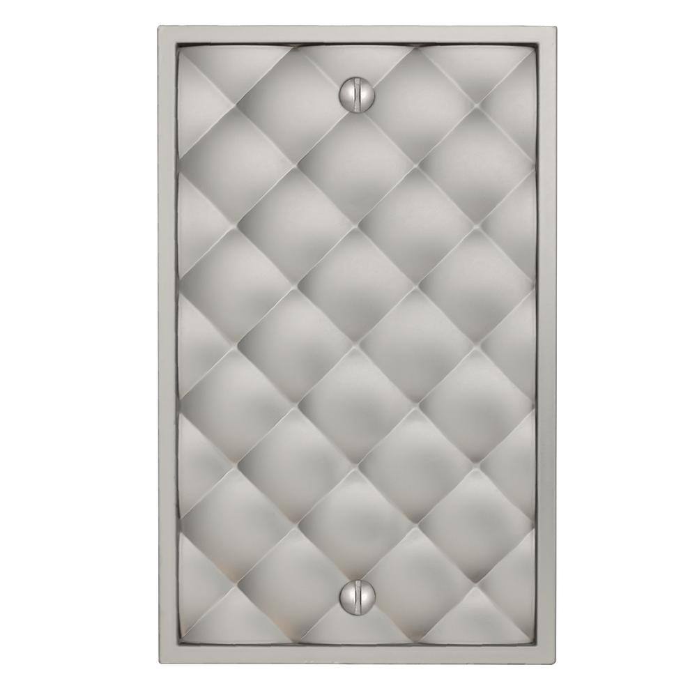 AMERELLE Hancock Satin Nickel 1-Gang Blank Wall Plate, Cast Metal 888BN ...
