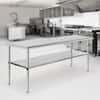 GRIDMANN 72 x 24 in. Stainless Steel Kitchen Utility Table with Bottom ...