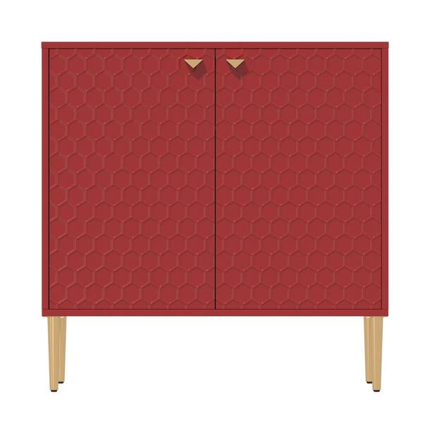 sumyeg Red 32 in. H Freestanding 2 Door Locker Accent Storage Cabinet ...