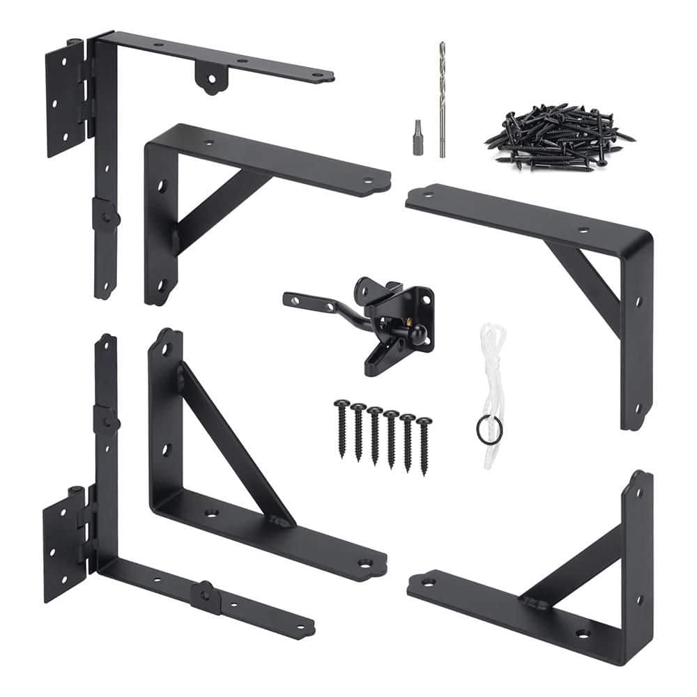 Afoxsos Heavy Duty Anti Sag Corner Brace Bracket Black Self-Locking ...