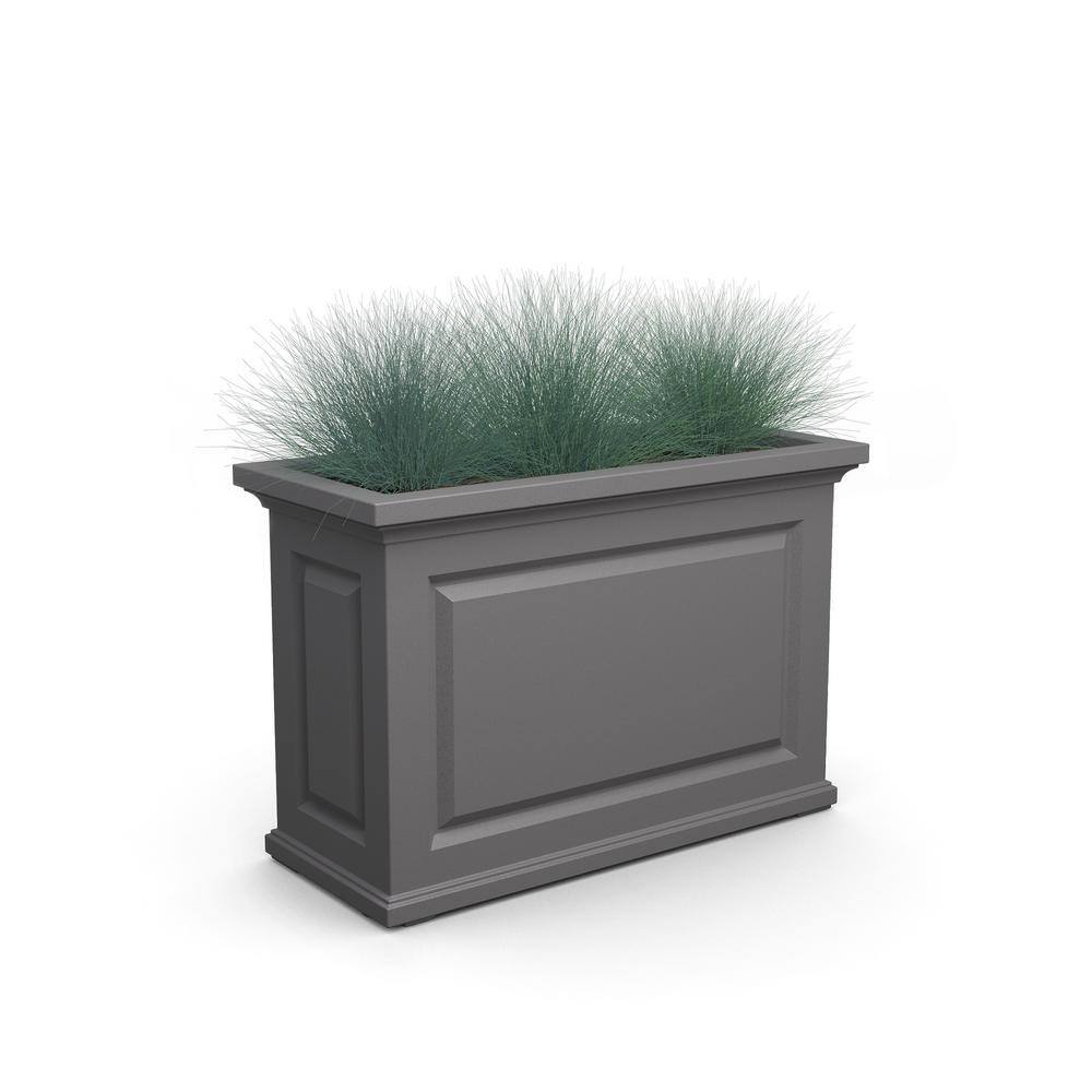 Mayne Nantucket 36 in. Self-Watering Graphite Grey Polyethylene Trough ...