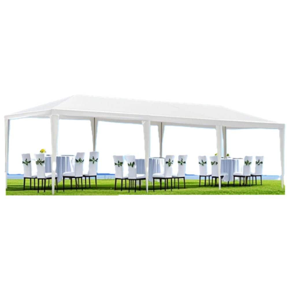 Oyezvary 10 ft. x 30 ft. White Garden Gazebo Wedding Party Tent Canopy ...