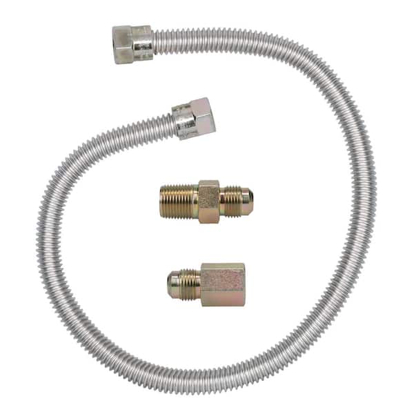 Cambridge 3/8 in. OD x 3/8 in. MIP x 3/8 in. FIP x 24 in. Stainless ...