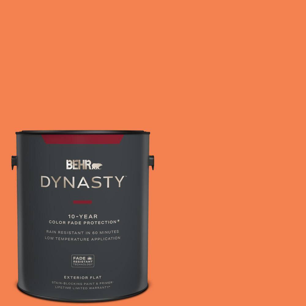 BEHR DYNASTY 1 gal. #220B-6 Harvest Pumpkin Flat Exterior Stain ...