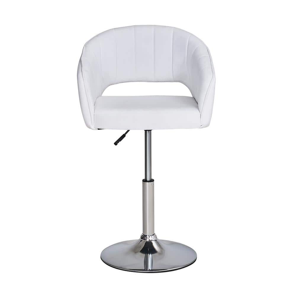 VECELO Velvet Bar Stool, Adjustable Swivel Vanity Chair with High Back ...
