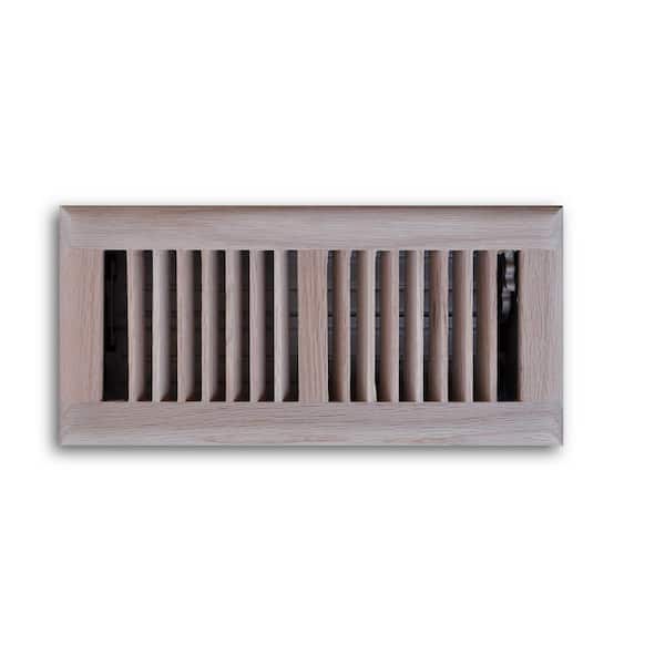 Hampton Bay Oak Wood 4 in. x 10 in. 2-Way Wooden Floor Register in ...