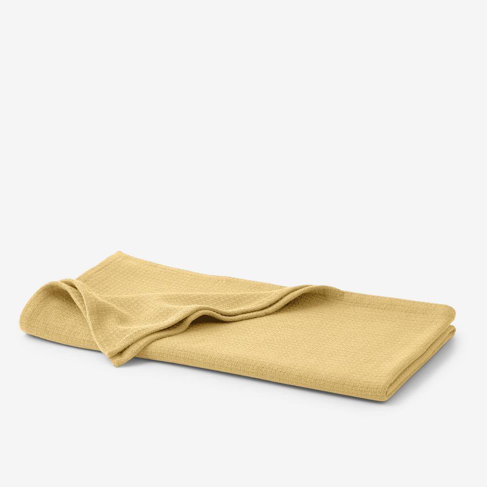 The Company Store Cotton Weave Butterscotch Cotton Throw Blanket KO33-THRW-BUTTERSCOTCH - The ...