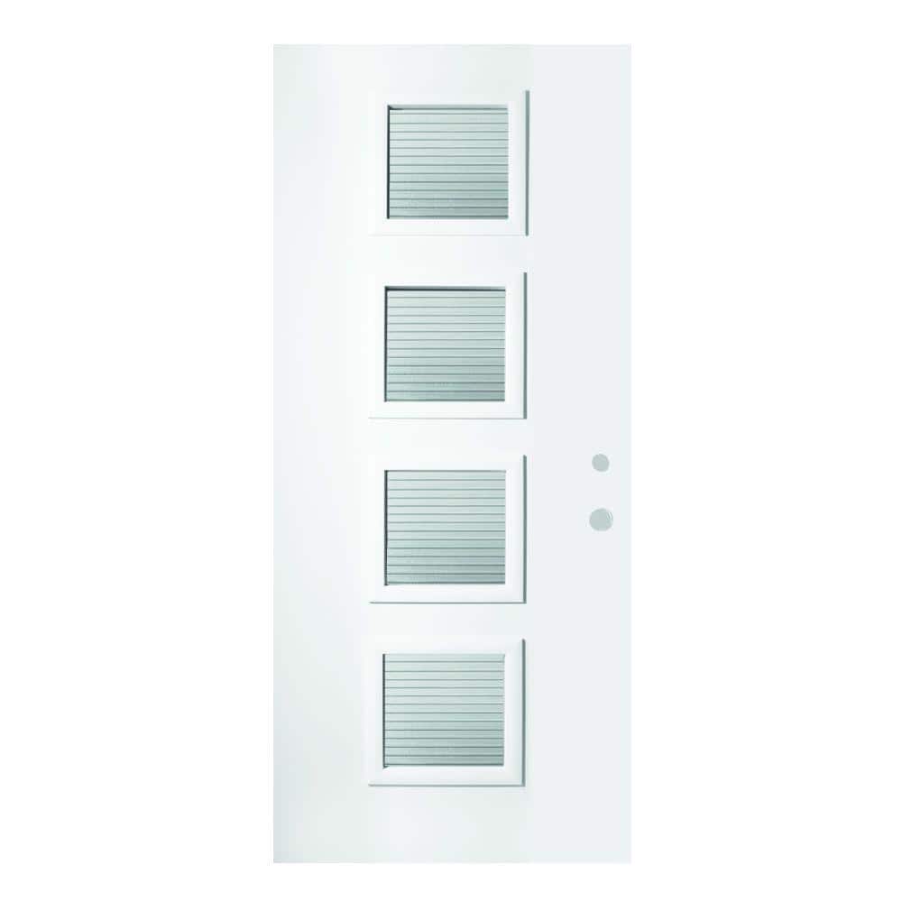 Stanley Doors 36 in. x 80 in. Evelyn Masterline 4 Lite Painted White ...