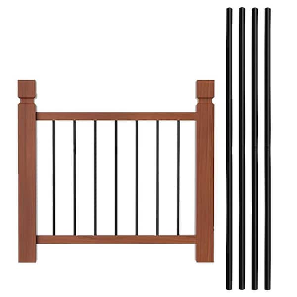 Afoxsos 10 Pack 0.74 in. x 32 in. Metal Deck Balusters Round Spindles ...