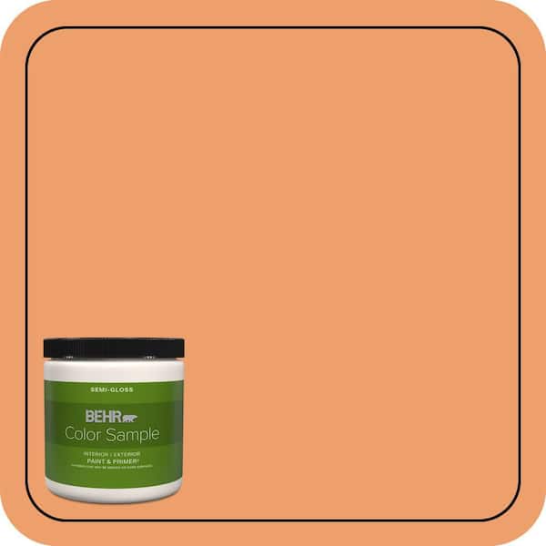 BEHR PREMIUM PLUS 8 oz. #250D-5 Florida Mango Semi-Gloss Interior ...