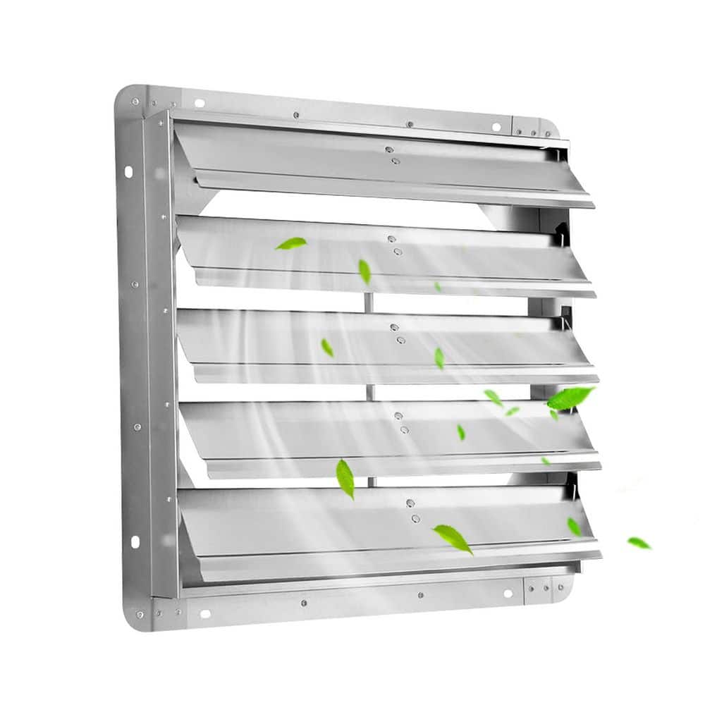 Elexnux 23.43 in. x 23.43 in. Silver Square Aluminum Automatic Gravity ...