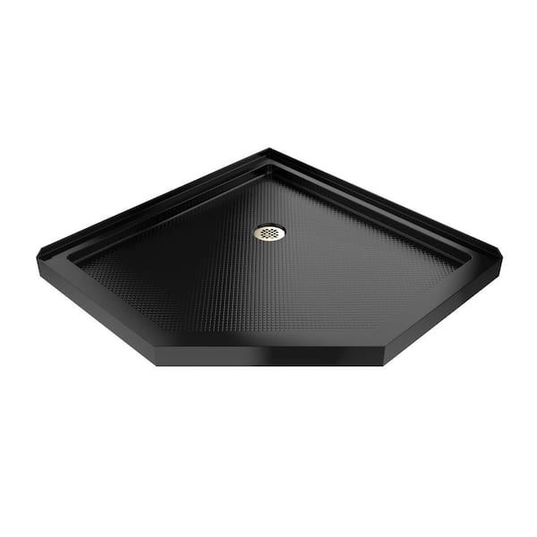DreamLine SlimLine 36 in. L x 36 in. W Corner Neo Angle Black Shower ...