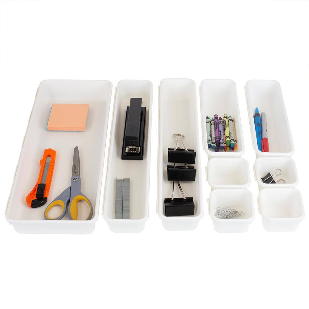 6.25 in x H x 1.75 in W x 15.5 D 9 Piece Interlocking Plastic Drawer ...