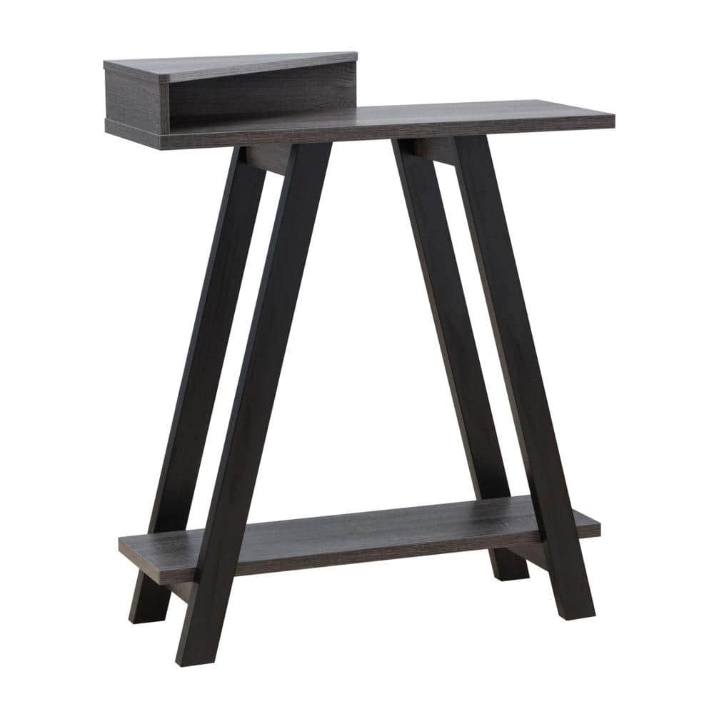 Benjara 11.5 in. Black Rectangle Modern Wooden Side Console Table with ...