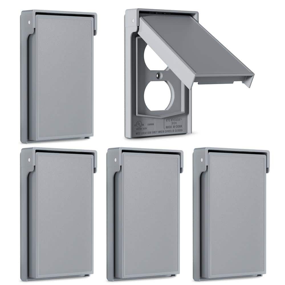 ELEGRP 1-Gang Vertical Duplex Weatherproof Wall Plate Cover, Outdoor ...