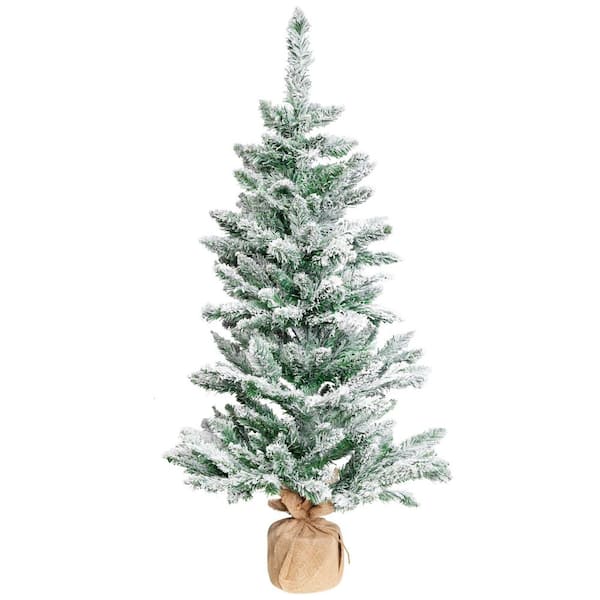 Northlight Frosted Pine Artificial Christmas Tree in Burlap Base-3.5 ...