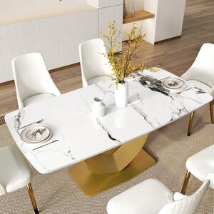 Magic Home 63 in. Luxury Sintered Stone Rectangle Black Top Purple ...