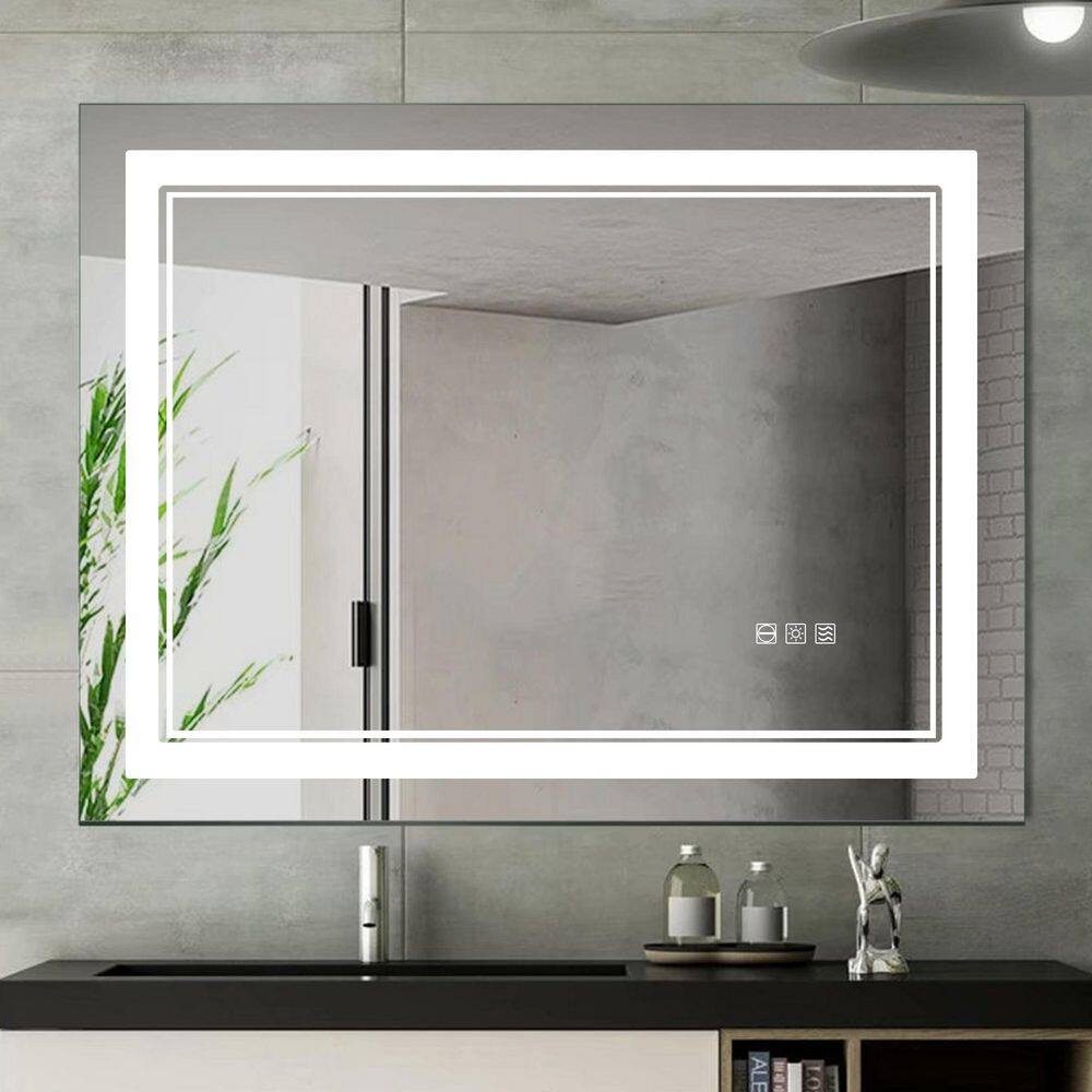 48 in. W x 24 in. H Rectangle Frameless Silver Mirror H902-MIRROR_005 - The Home Depot