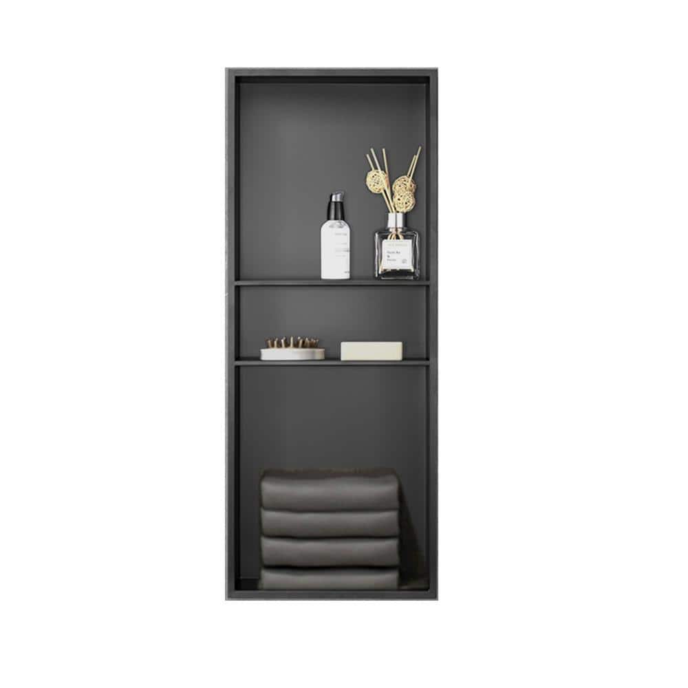 OLUMAT 16 in. W x 40 in. H x 4 in. D Stainless Steel Materials Shower ...