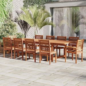 Amazonia Robinson 11-Piece Eucalyptus Extendable Rectangular Patio ...