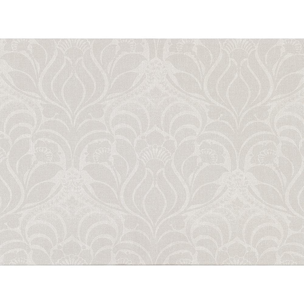 Sandor Ivory Damask Ivory Wallpaper Sample 2830-2771SAM - The Home Depot