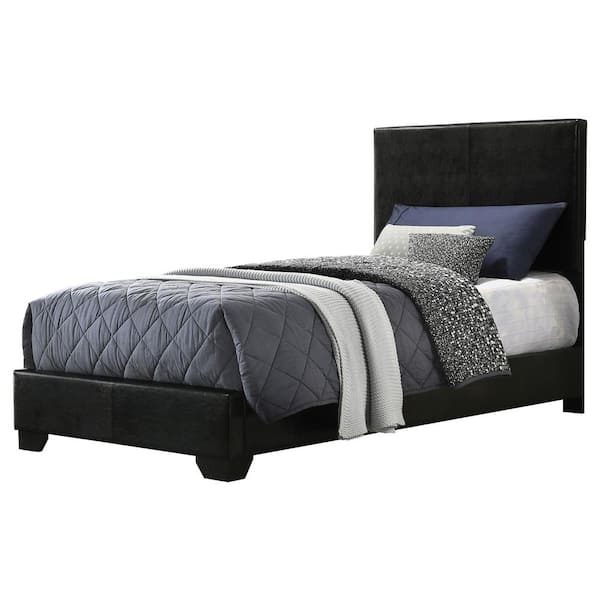 Coaster Conner Black Upholstered Frame Twin Panel Bed 300260T - The ...